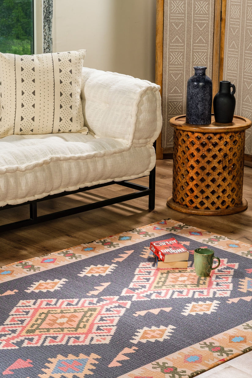 Digitally Printed Rug - Black Kilim – TOOFAB